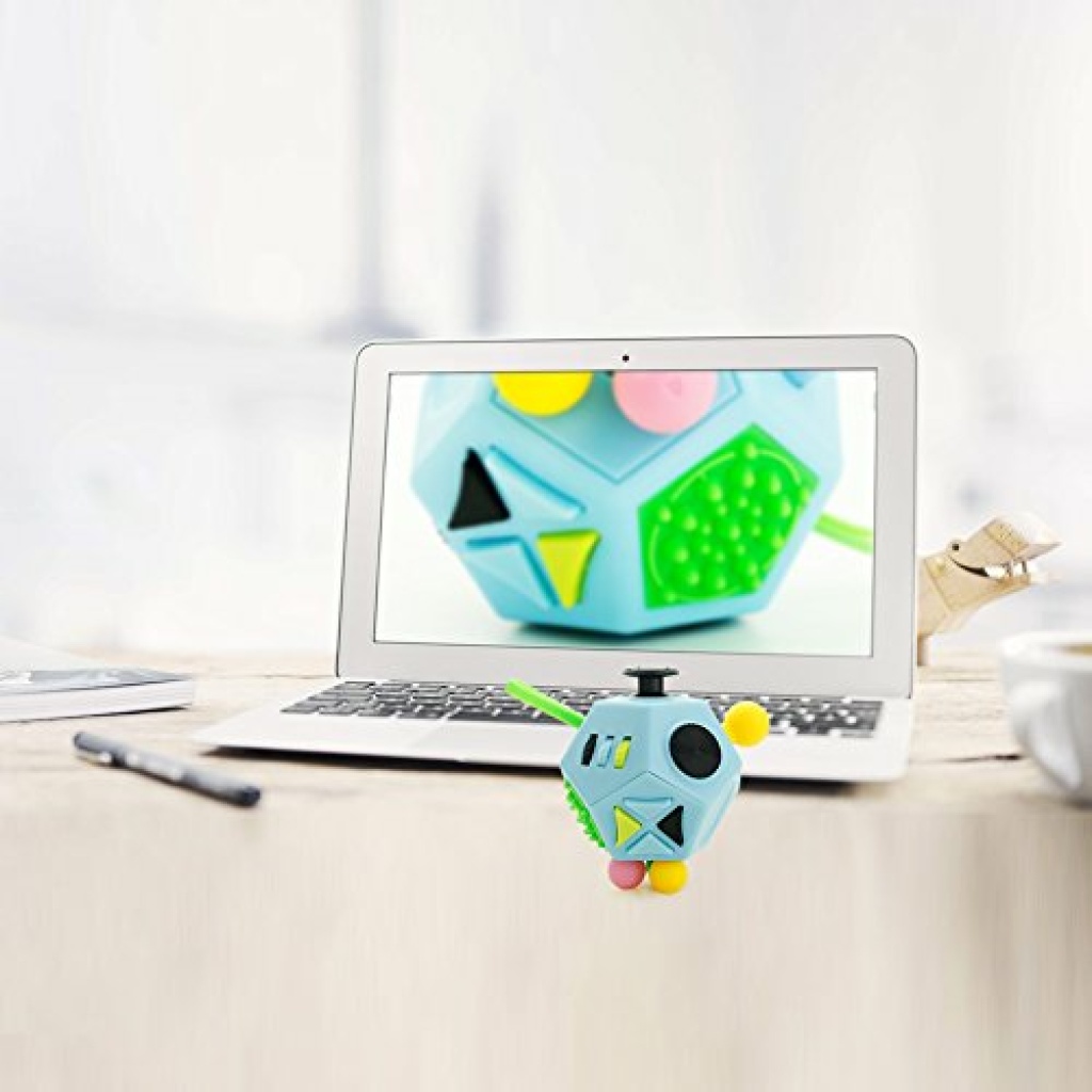 Maner Fidget Cube 2 Hands Dodecagon Toy with 12 Fidgets Functions Every ...