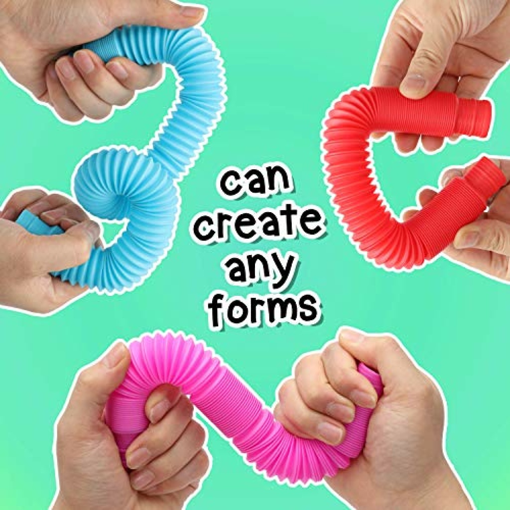 OleOletOy Sensory Stretch Tubes Colorful Party Favor Pop Tubes Fidget ...