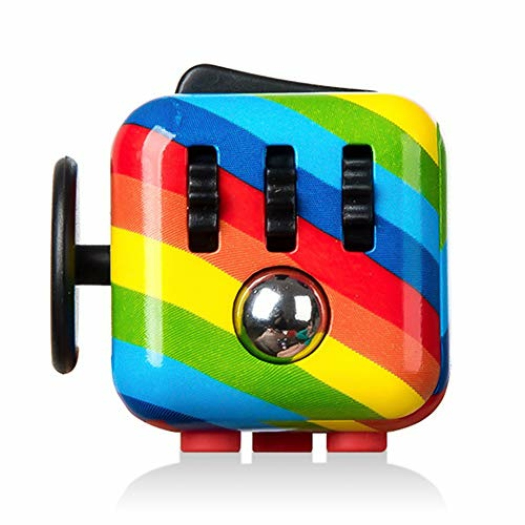 Paochocky Rainbow Fidget Toy Cube Toy with Click Ball, Anti-anxiety ...