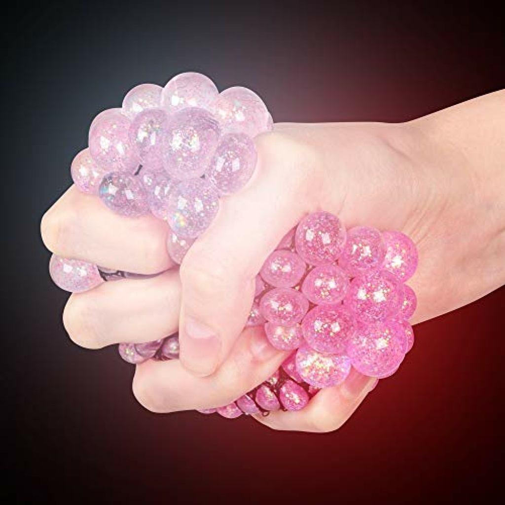Tobar Light-Up Glitter Squishy Mesh Ball - 1 Colour Sent at Random ...