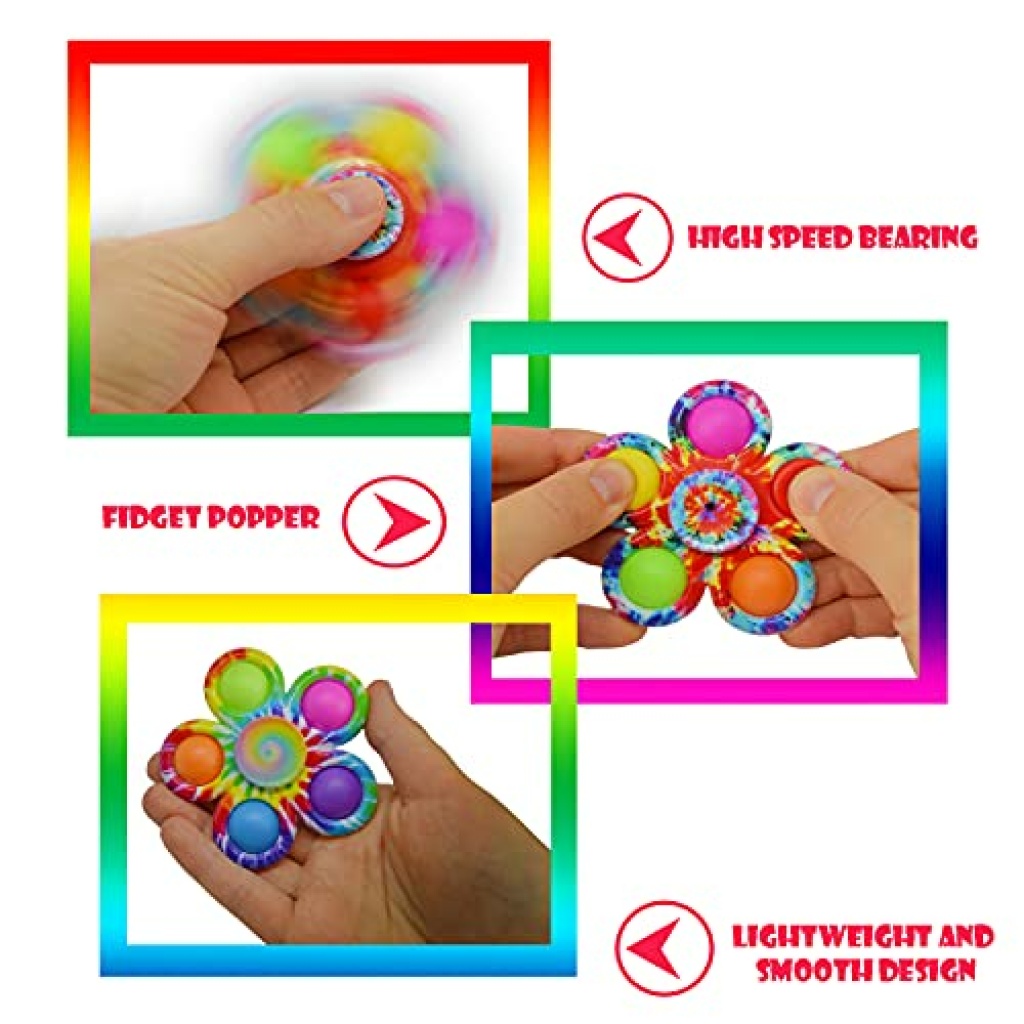 Stress Relief Hand Spinner Push Pop Bubble Fidget Toy - Sensory Fidget ...