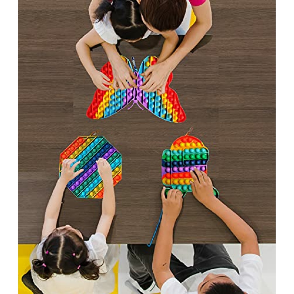 CARESWAY Big Pop It Fidget Toy for Boys and Girls - Giant Bubble Poppet ...