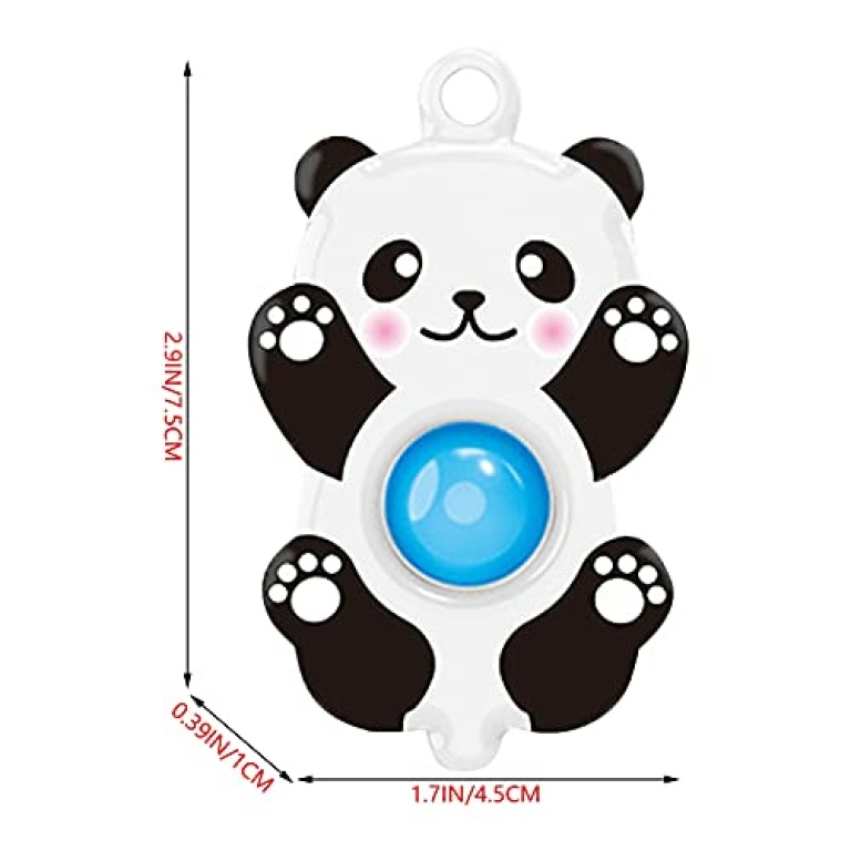 JIJK Cute Panda Keychain Simple Dimple Fidget Toys Fidget Toy, Stress ...