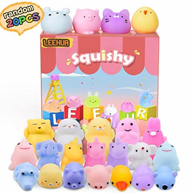 LEEHUR 20 Pcs Kawaii Animal Squishies, Mochi Squishy Toys for Kids ...