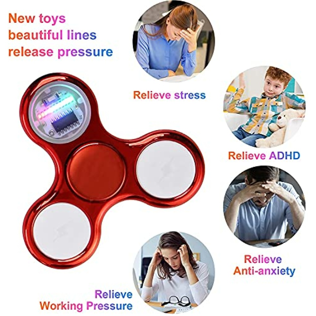 LED Hand Popper Fidget Packs, 6 PCS Light up Fidget Spinner Toys for ...