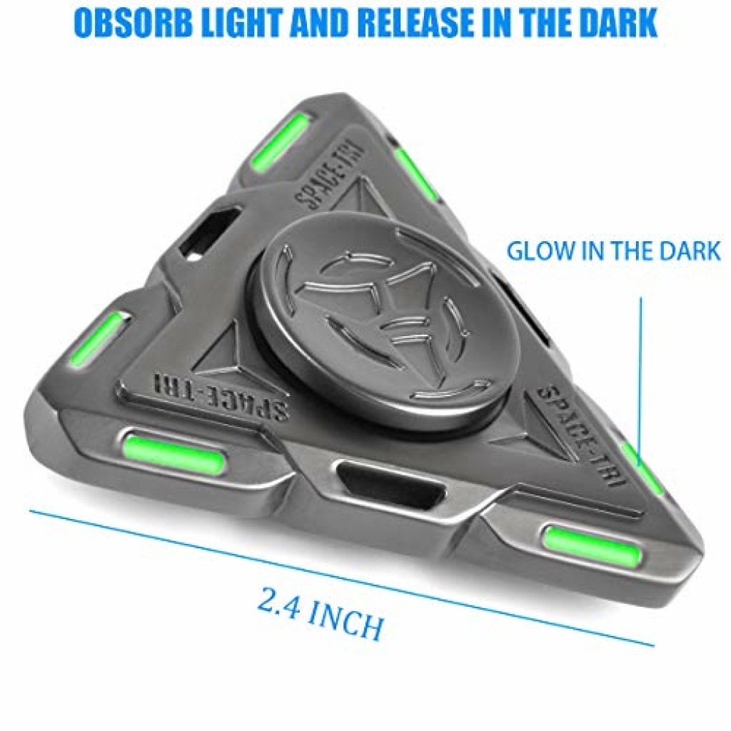 Luminous Tri Fidget Spinner UFO,Glow in The Dark Spinning Toys Sensory Gadget Finger Hand ...