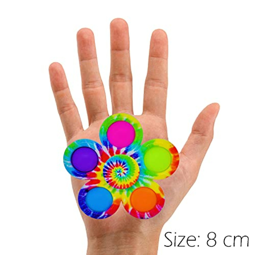 Stress Relief Hand Spinner Push Pop Bubble Fidget Toy (Rainbow ...