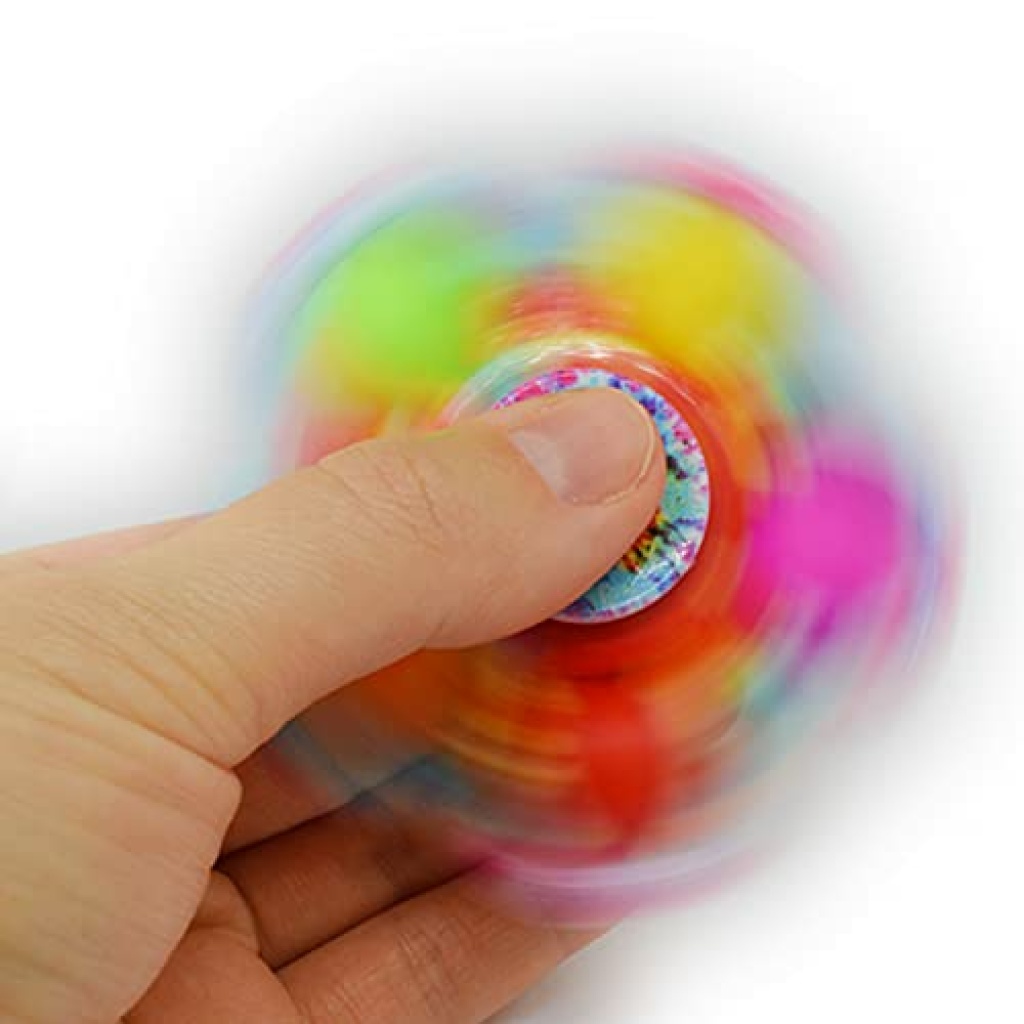 Stress Relief Hand Spinner Push Pop Bubble Fidget Toy (Rainbow ...