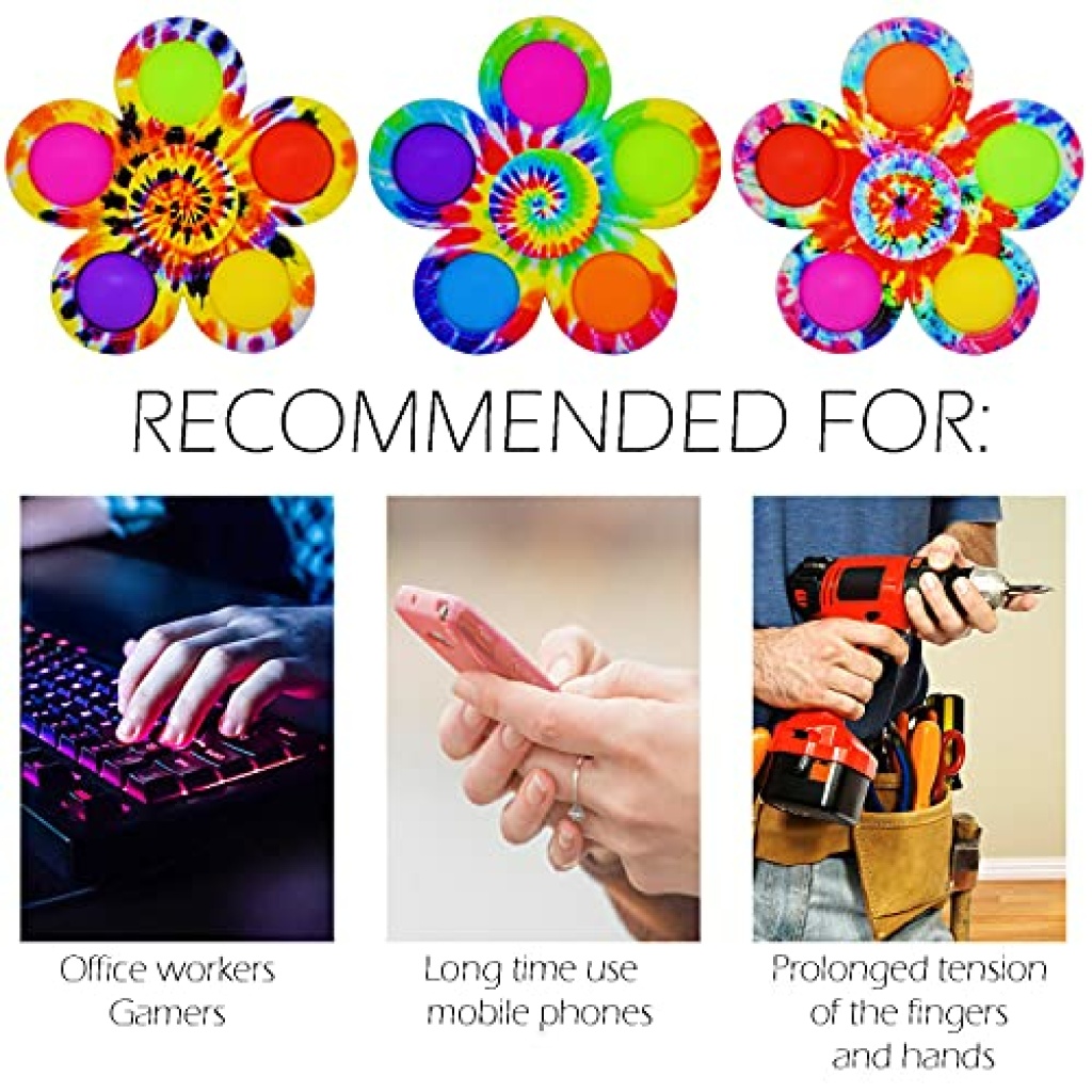 Stress Relief Hand Spinner Push Pop Bubble Fidget Toy (Rainbow ...