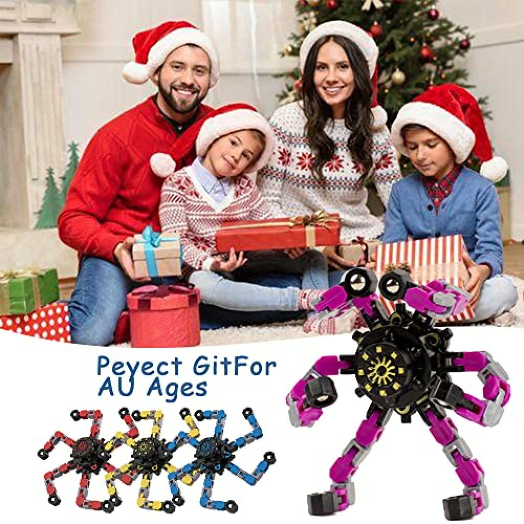 Toytops Hand Spinners , 4 Pack Transformable Creative Mechanical Gyro ...