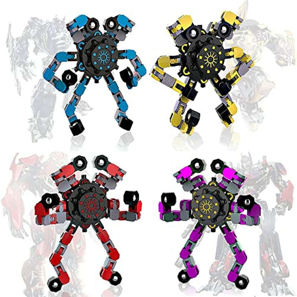 Toytops Hand Spinners , 4 Pack Transformable Creative Mechanical Gyro ...