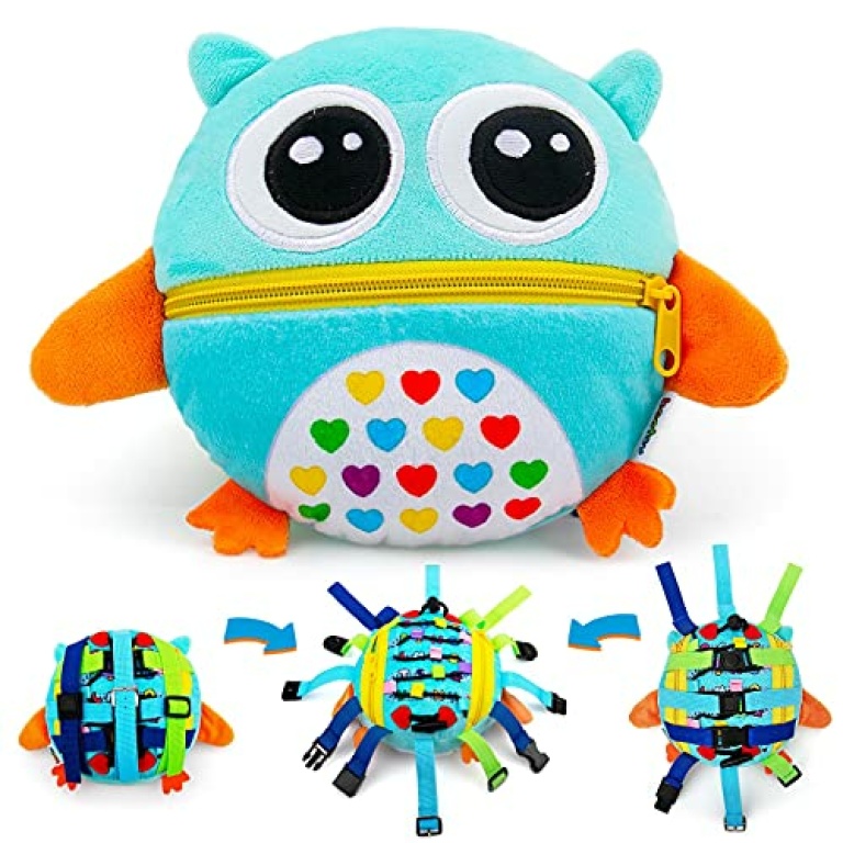 beetoy Sensory Buckle Pillow Toys for Toddlers 1-3, Learning Activity ...