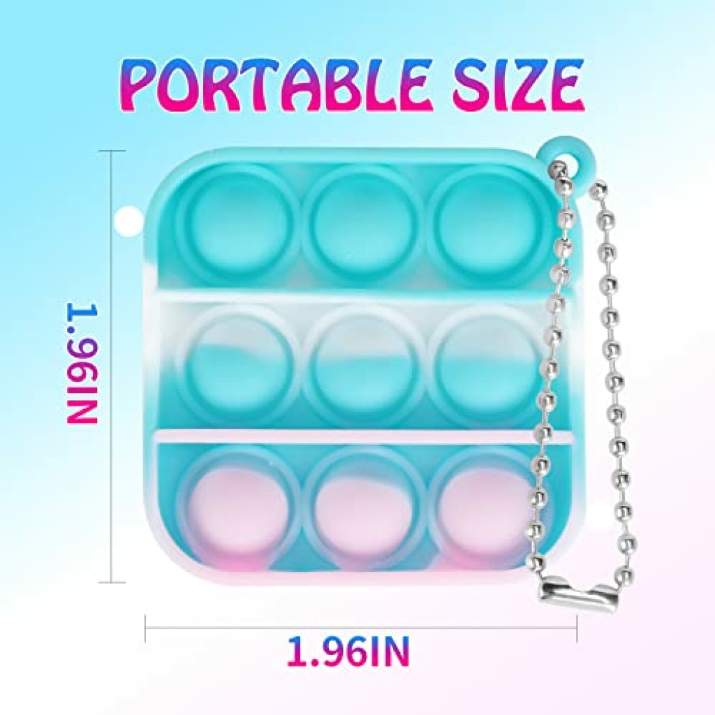 60 PCS Mini Squeeze Pop Bubble Fidget Bulk Sensory Toys, Silicone ...