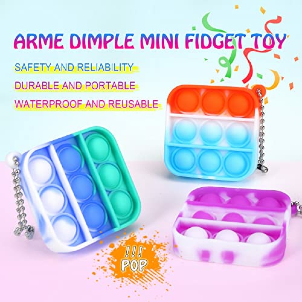 60 PCS Mini Squeeze Pop Bubble Fidget Bulk Sensory Toys, Silicone ...