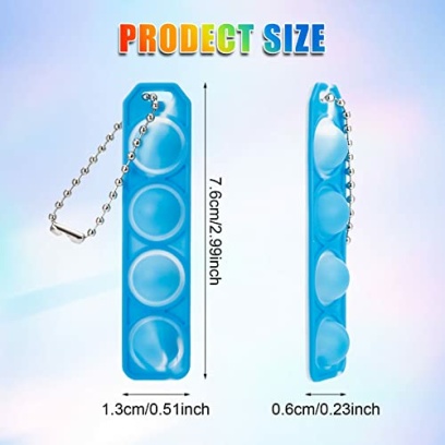Bestomrogh 40 Pcs Mini Pop Fidget Keychain Toys Mini Fidget Pop Bubble Toys Squeeze Pop Bubble ...