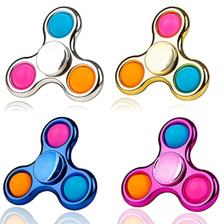 Chrome Fidget Spinner Poppet Simple Rotation Sensory Toy, Pop it Fidget ...