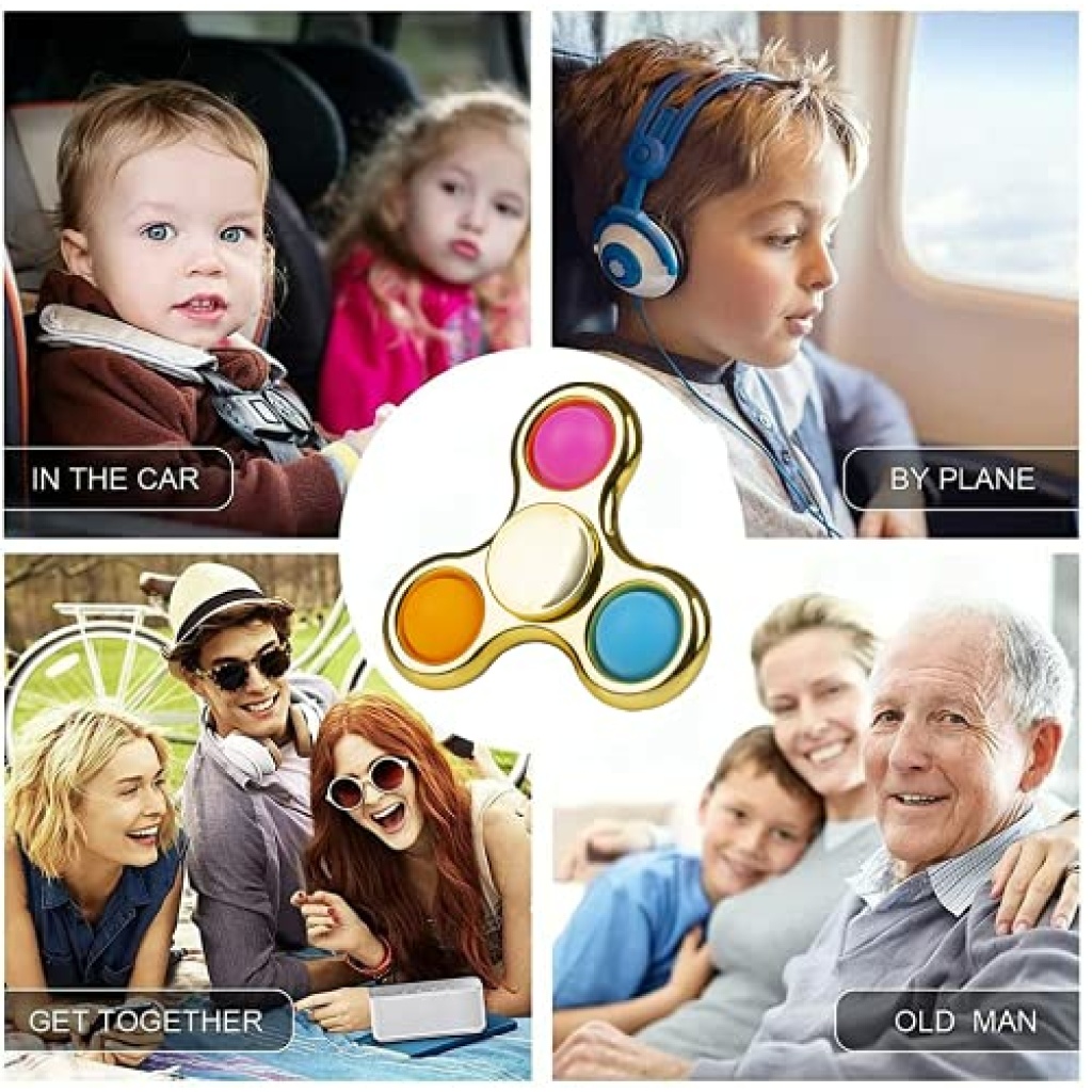 Chrome Fidget Spinner Poppet Simple Rotation Sensory Toy, Pop it Fidget ...