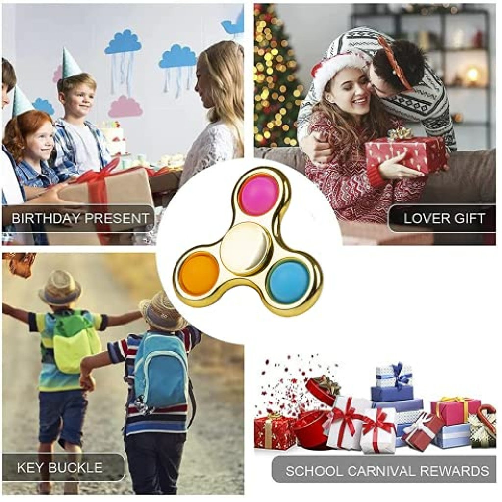 Chrome Fidget Spinner Poppet Simple Rotation Sensory Toy, Pop it Fidget ...