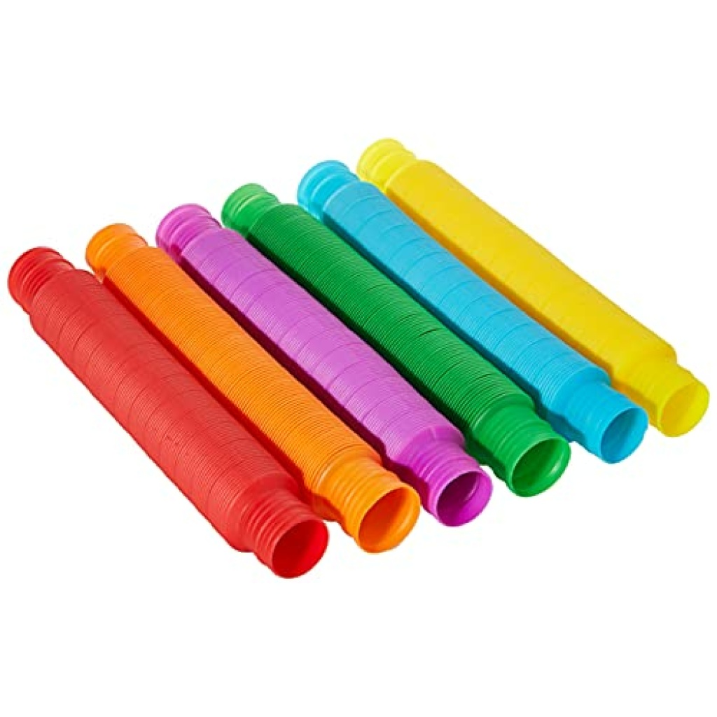 Fidget Pop Tube Toys for Kids and Adults 6 Pack, Pipe Sensory Tools for Stress and Anxiety ...