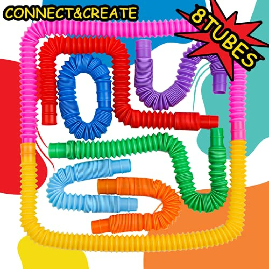 SULOLI 8pcs Pop Tubes Sensory Fidget Toys For Children or Adults ...