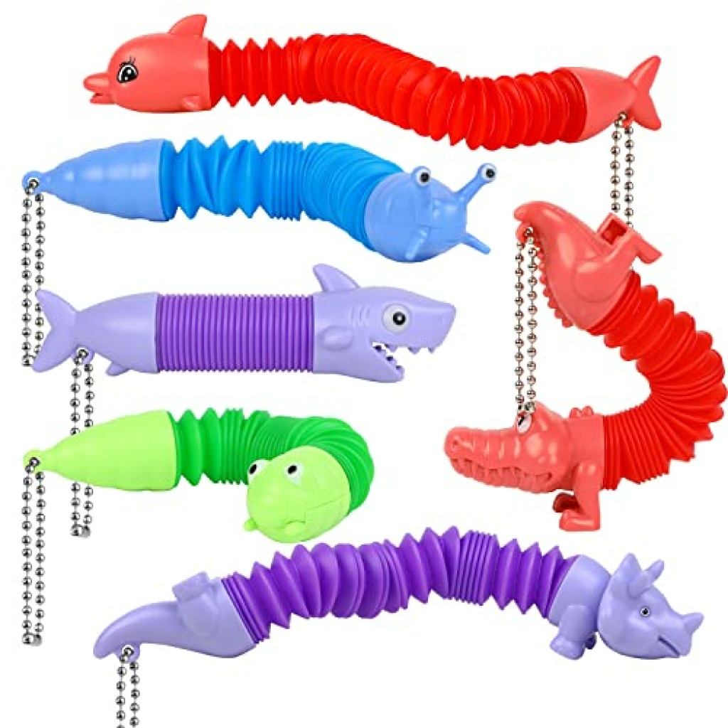 VEYLIN 6 Mini Pop Tube Animal Fidget Toys Autism Sensory Toy for Kids ...
