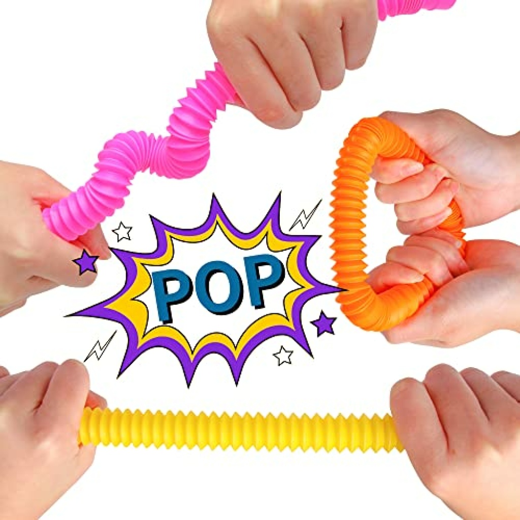 VEYLIN Fidget Pop Tubes, 8 Pack Sensory Fidget Toys Bendy Tubes Reduce ...