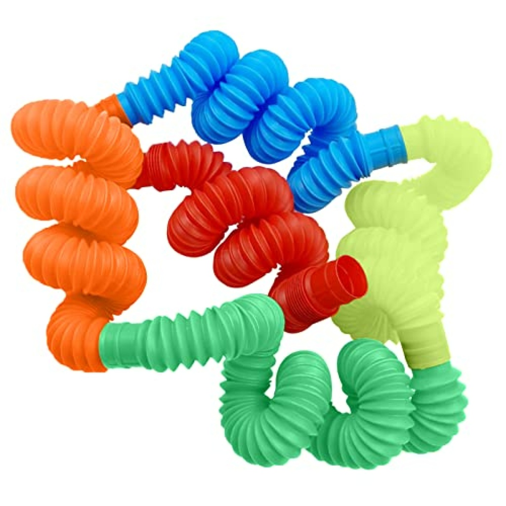 ZOCONE 12 Pcs Pop Tubes 6 Pc Flashing Pop Tubes & 6 Pcs Colorful Mini ...