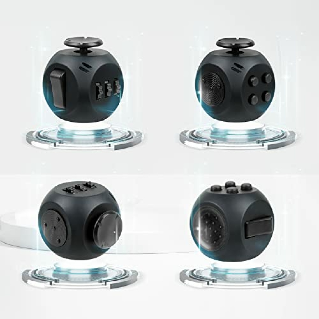 6 Sided Fidget Toy Cube Black - Fidget Cubes Fidget Fiddle Anxiety Toys ...
