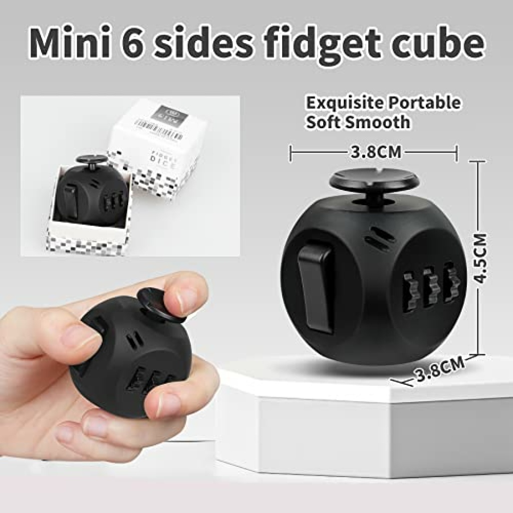 6 Sided Fidget Toy Cube Black - Fidget Cubes Fidget Fiddle Anxiety Toys ...