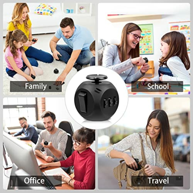 6 Sided Fidget Toy Cube Black - Fidget Cubes Fidget Fiddle Anxiety Toys ...