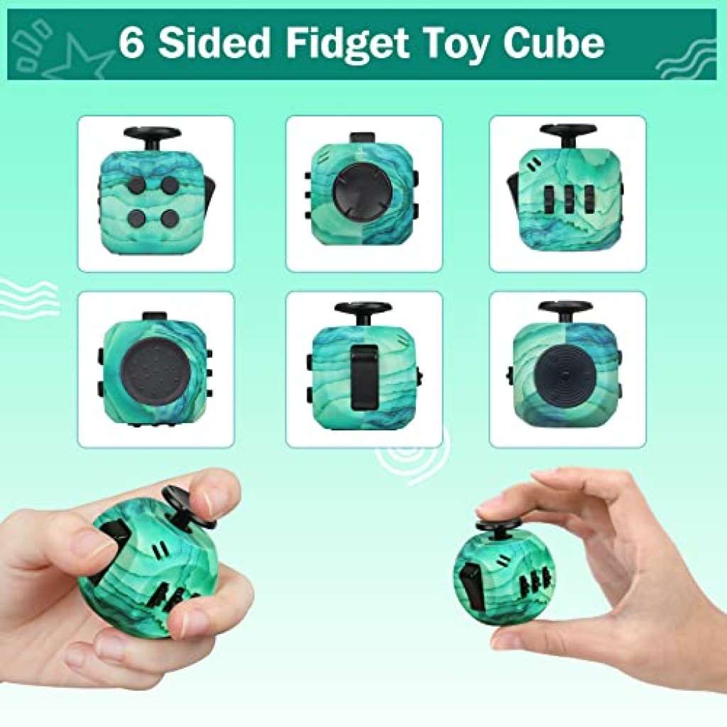 6 Sided Fidget Toy Cube - Fidget Cubes Fidget Fiddle Anxiety Toys for ...