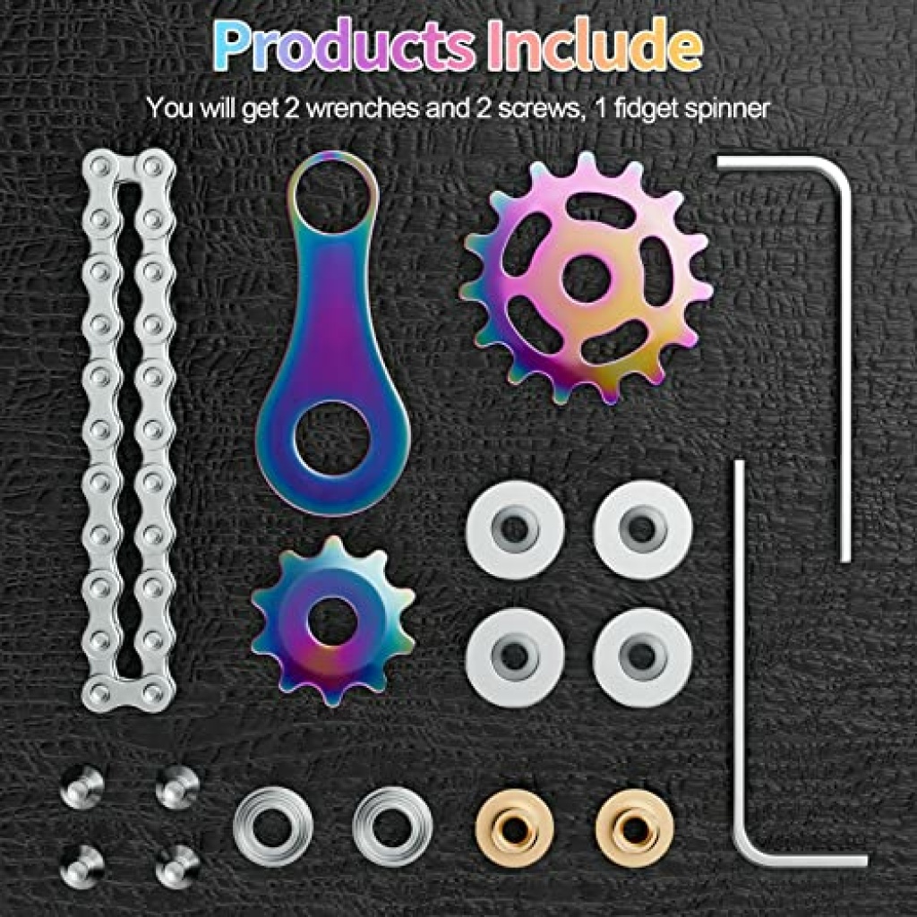 Aolcev Fidget Spinner Linkage Bike Chain Fidget Toy Stainless Steel ...