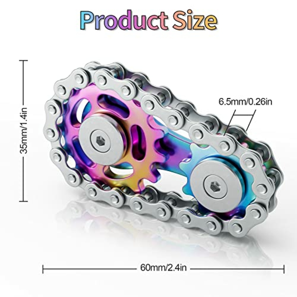 Aolcev Fidget Spinner Linkage Bike Chain Fidget Toy Stainless Steel ...