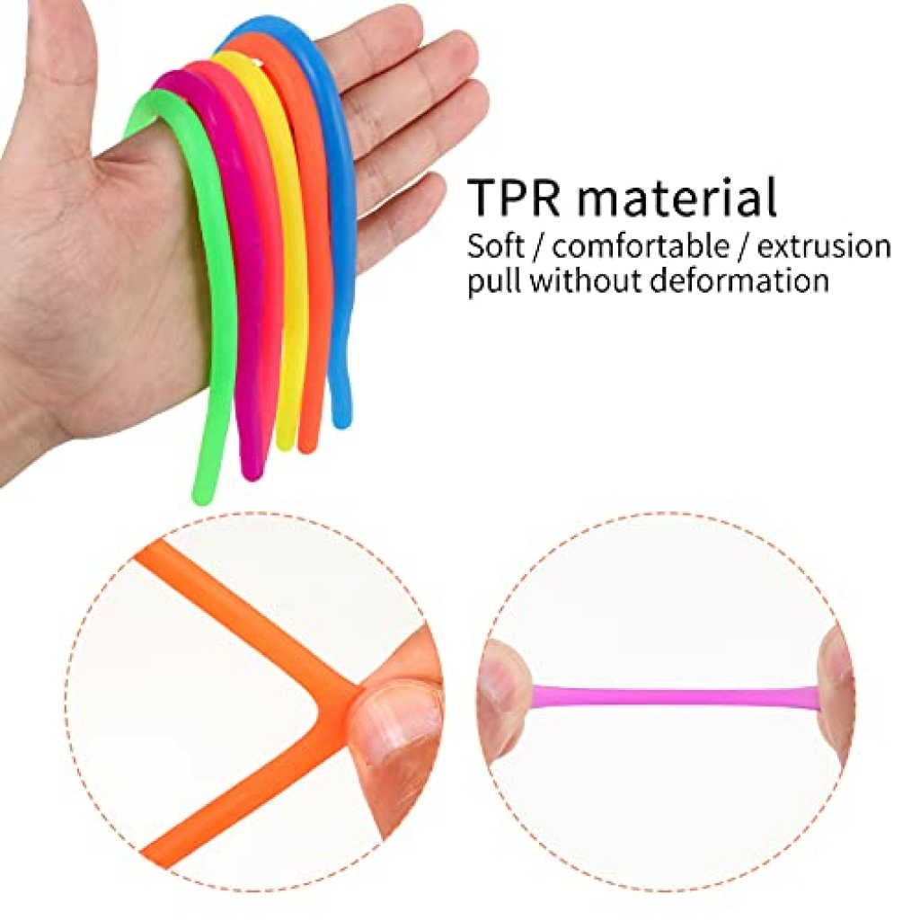 Firtink 12 Pcs Stretchy Fidget Noodles String Fidget Stretchy Noodle ...