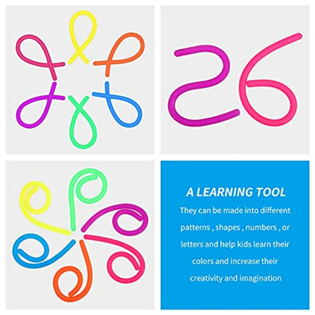 Firtink 12 Pcs Stretchy Fidget Noodles String Fidget Stretchy Noodle ...