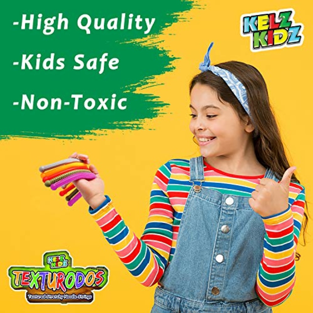 KELZ KIDZ Durable TEXTURED (Patent Pending) Stretchy String Fidget and ...