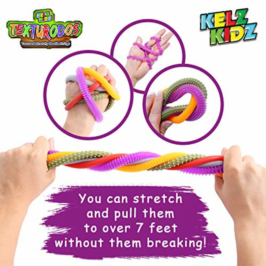 KELZ KIDZ Durable TEXTURED (Patent Pending) Stretchy String Fidget and ...