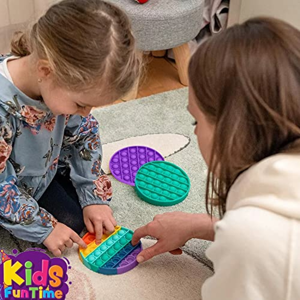 Rainbow Pop it fidget toy- Stress reliever Push pop fidget toy - A push ...