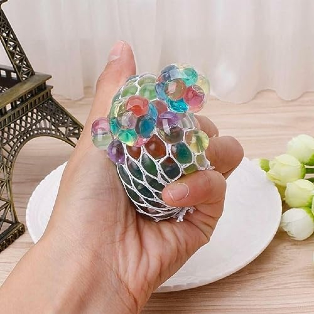 Stress Balls, Mesh Balls For Kids, Rainbow Mesh Grape Squeeze Ball ...