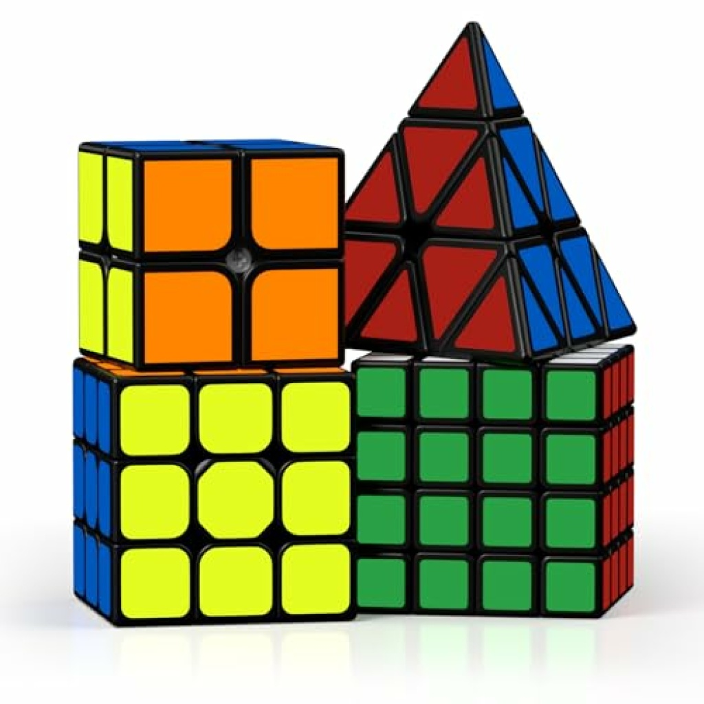ROXENDA Speed Cube Set, 2X2 3X3 4X4 Pyramid Cube Original Fast Cube ...