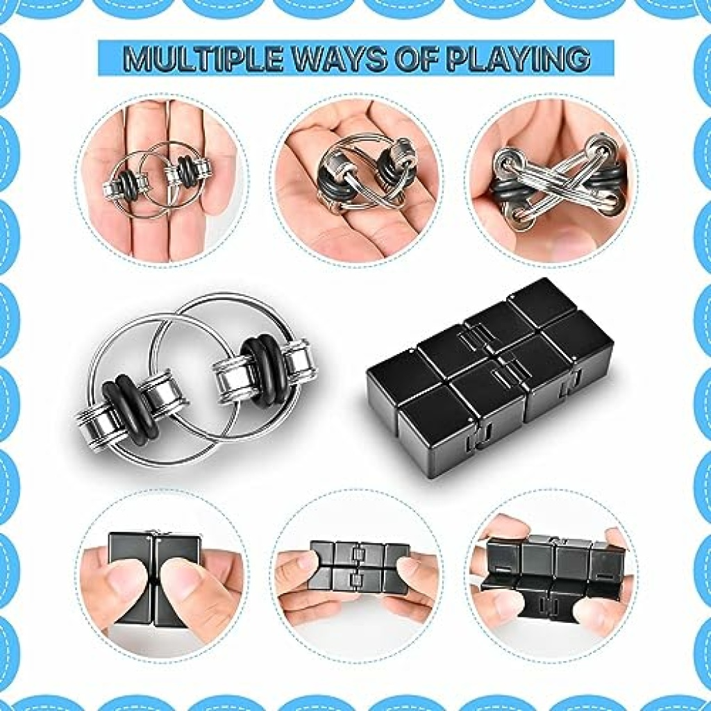 5Pcs Fidget Toys Adults Set, Autism Sensory Pack with figette Cube ...