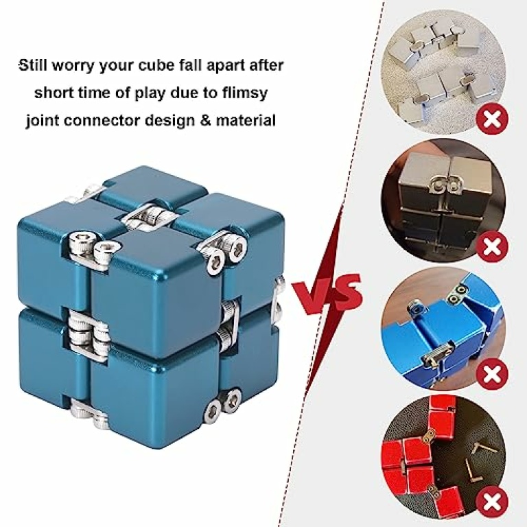 Aluminum Alloy Metal Infinity Cube Fidget Cube (6 Colors) Handheld ...